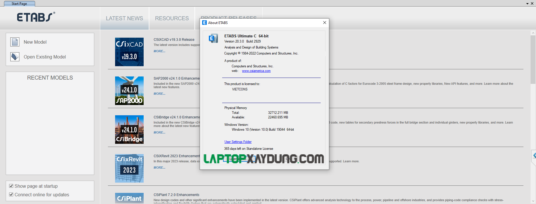 DOWNLOAD - HƯỚNG DẪN CÀI ĐẶT CHI TIẾT CSI ETABS Ultimate 20.3.0 Build ...